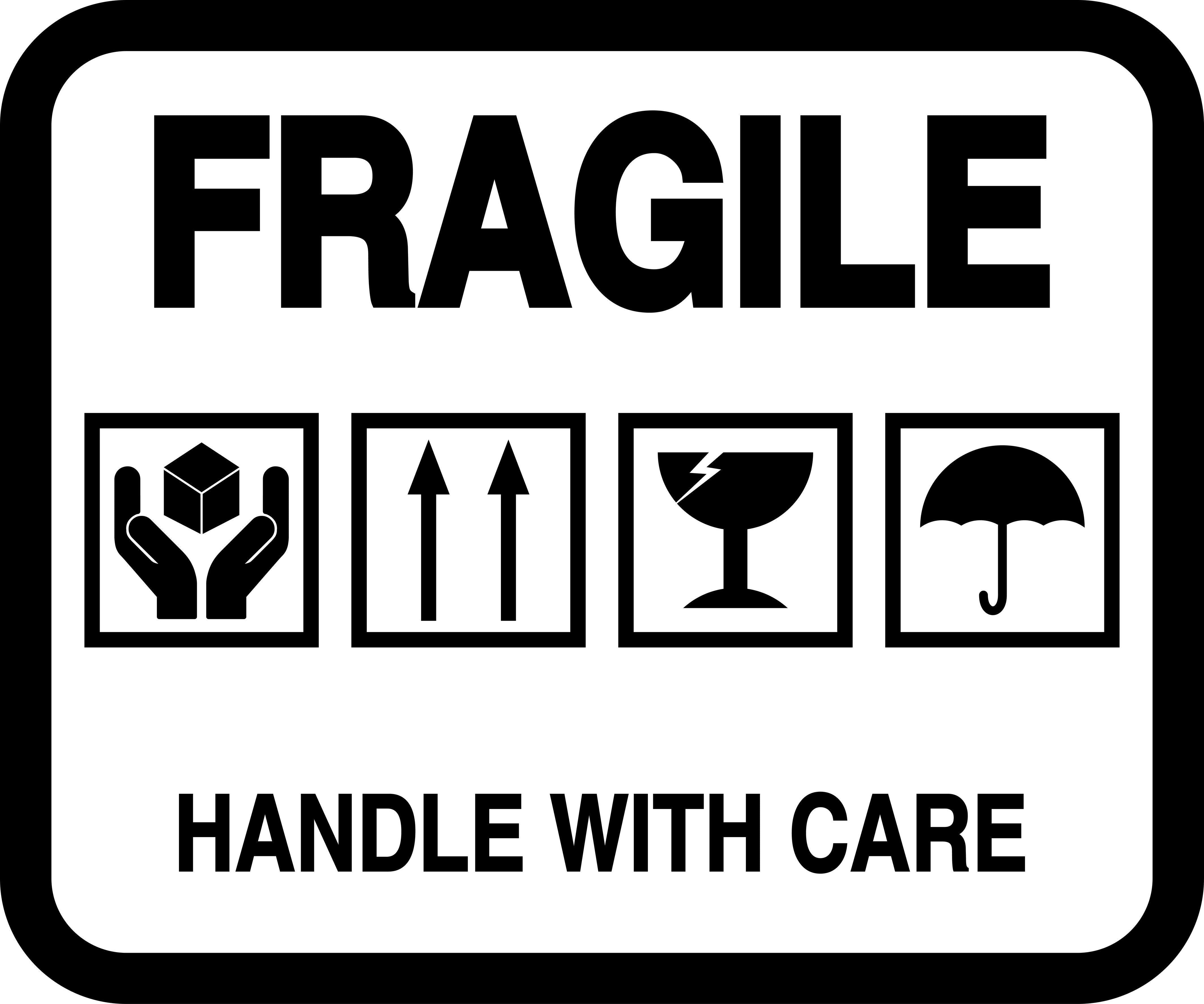 Fragile - Fragile sticker "Fragile Handle with care" LH-FRAGILE-H-1020 – LabelHeaven
