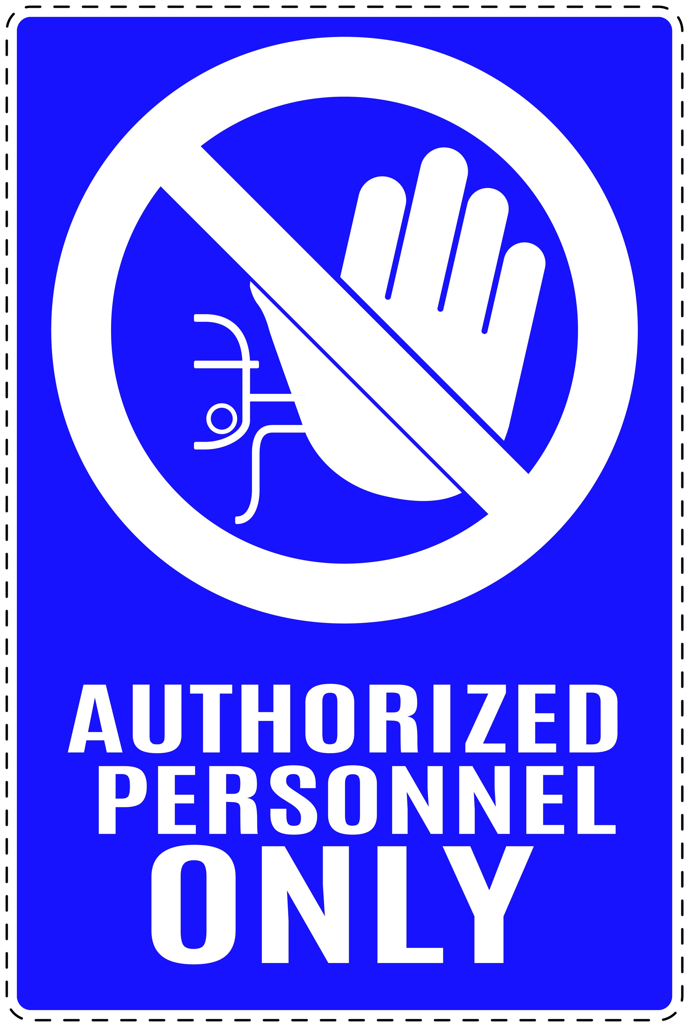 No entry sticker "Authorised personnel only" LH-SI6120-44 – LabelHeaven